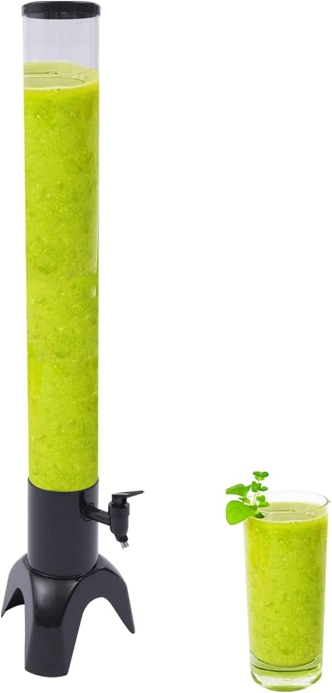 3L Beer Tower Dispenser, Sheer Drink Tower with Ice Tube and Stainless ...