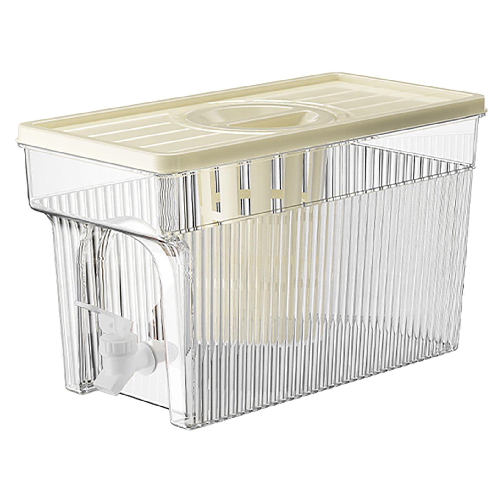 3L Cream-Colored Juice Beverage Pot, Refrigerator Pitcher with Faucet ...