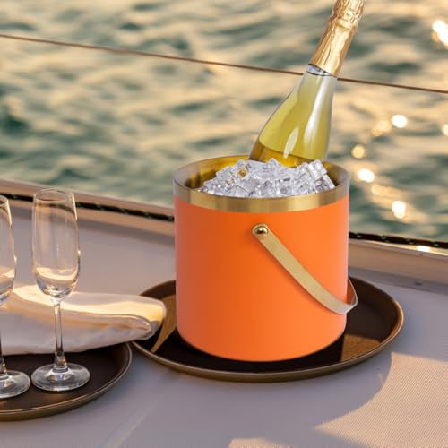 3L Double-Wall Insulated Stainless Steel Ice Bucket with Scoop for ...