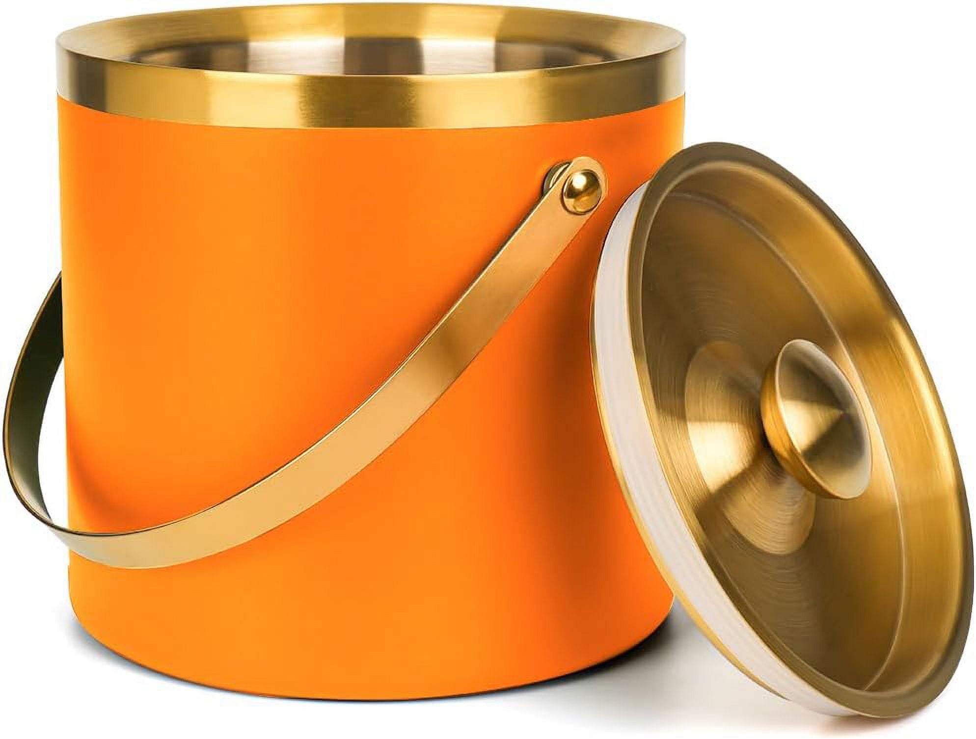 3L Double Wall Insulated Stainless Steel Ice Bucket with Strainer for ...