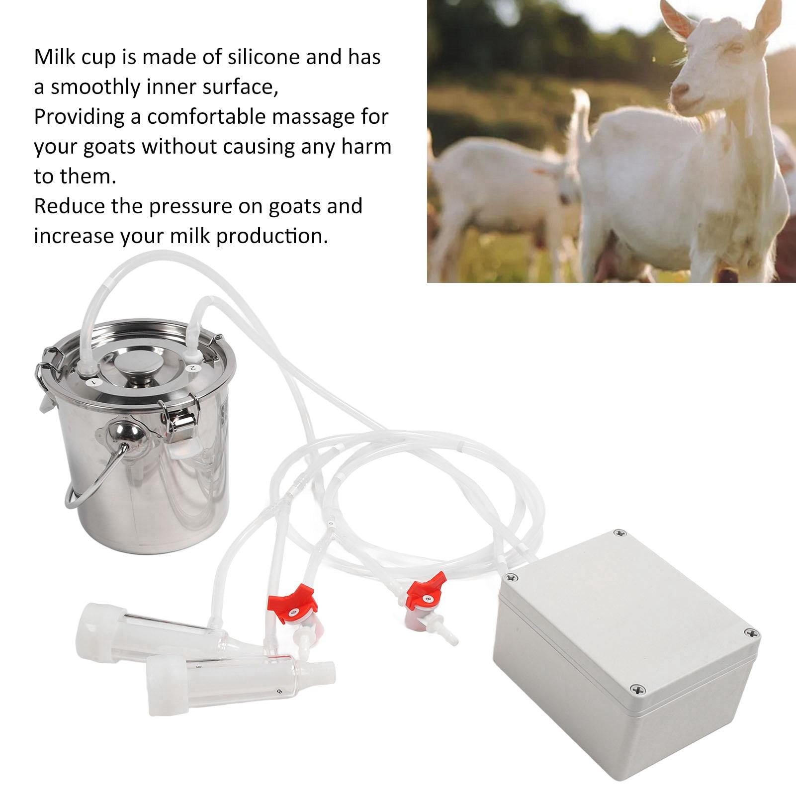 3L Electric Milker Hands Free Stainless Steel Bucket Silicone Cup Tube ...