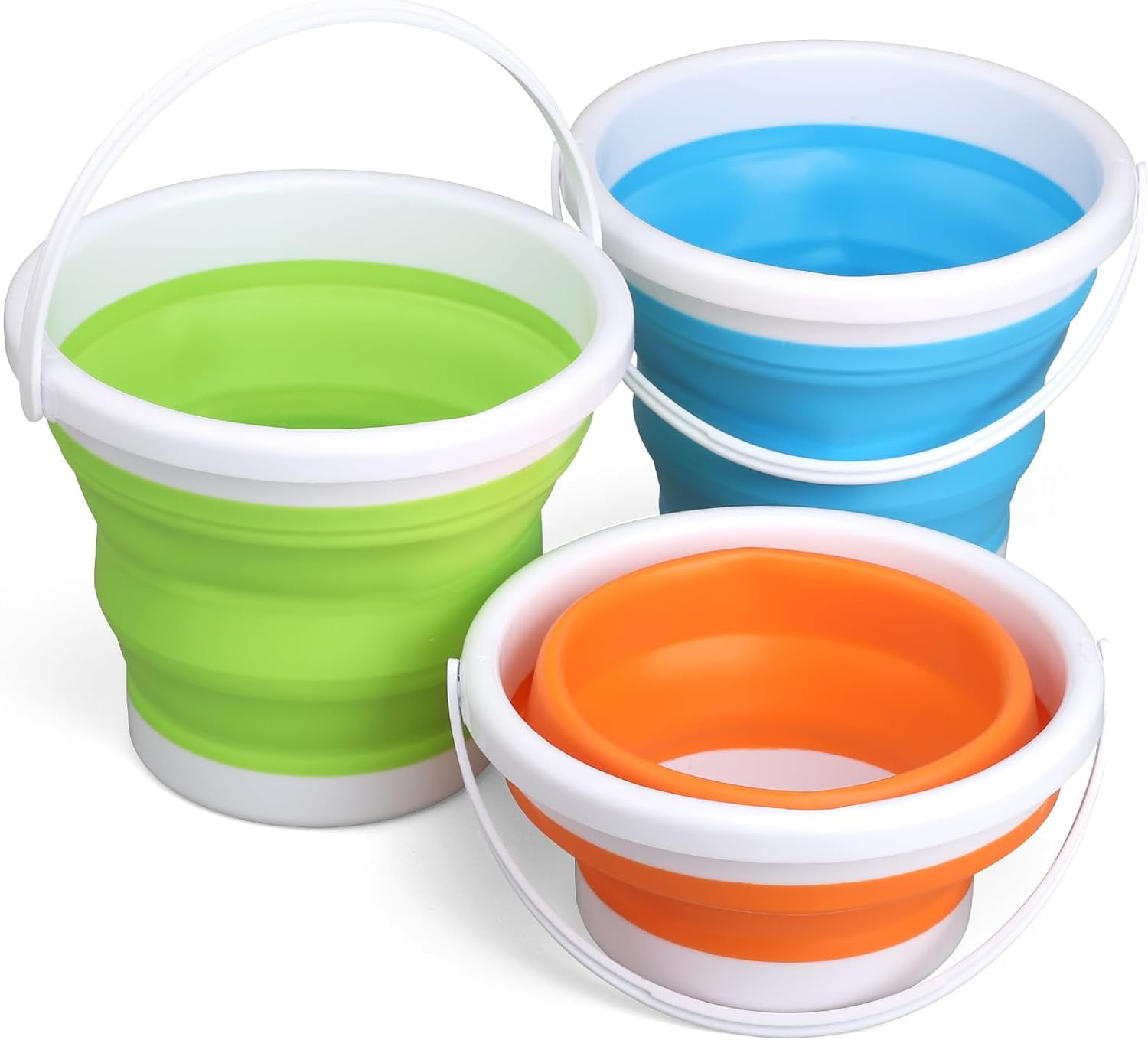 3L Foldable Buckets, Sand Beach Toy Silicon Pails for Kids Adults ...