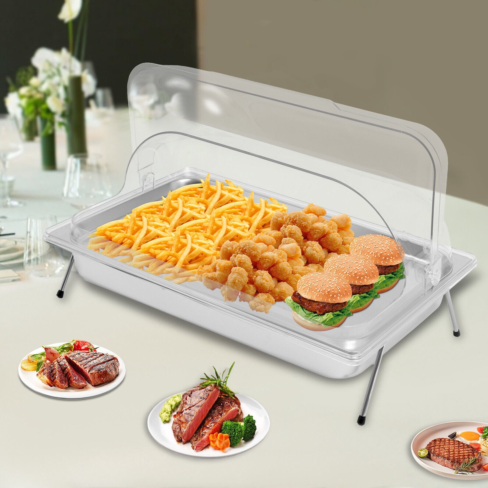 3L Food Serving Display Tray, Buffet Cold Serving Cooler Platter Party ...