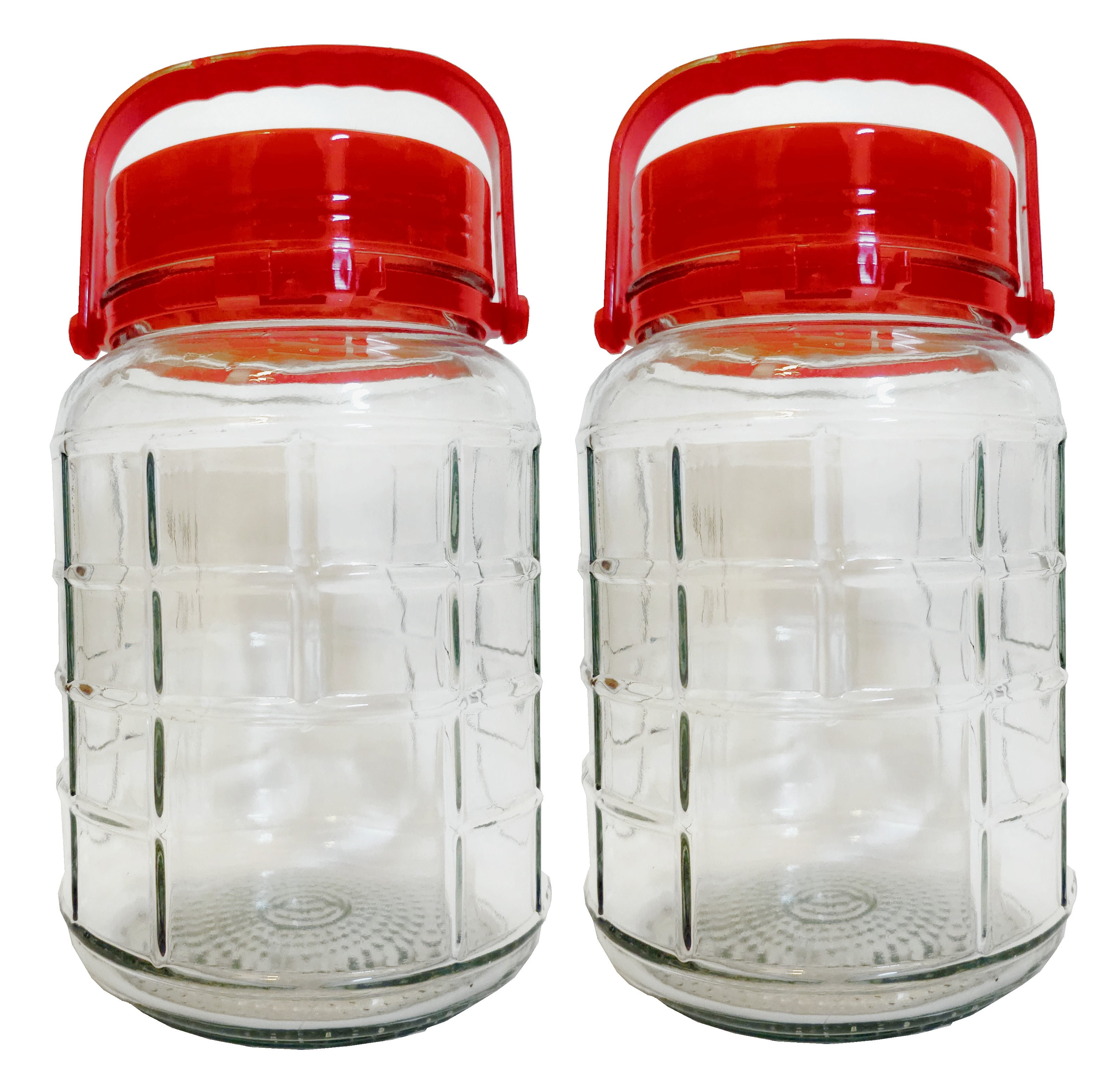 3L Glass Jar With Lid Wide Mouth Airtight Plastic Pour Spout Lids Bulk ...