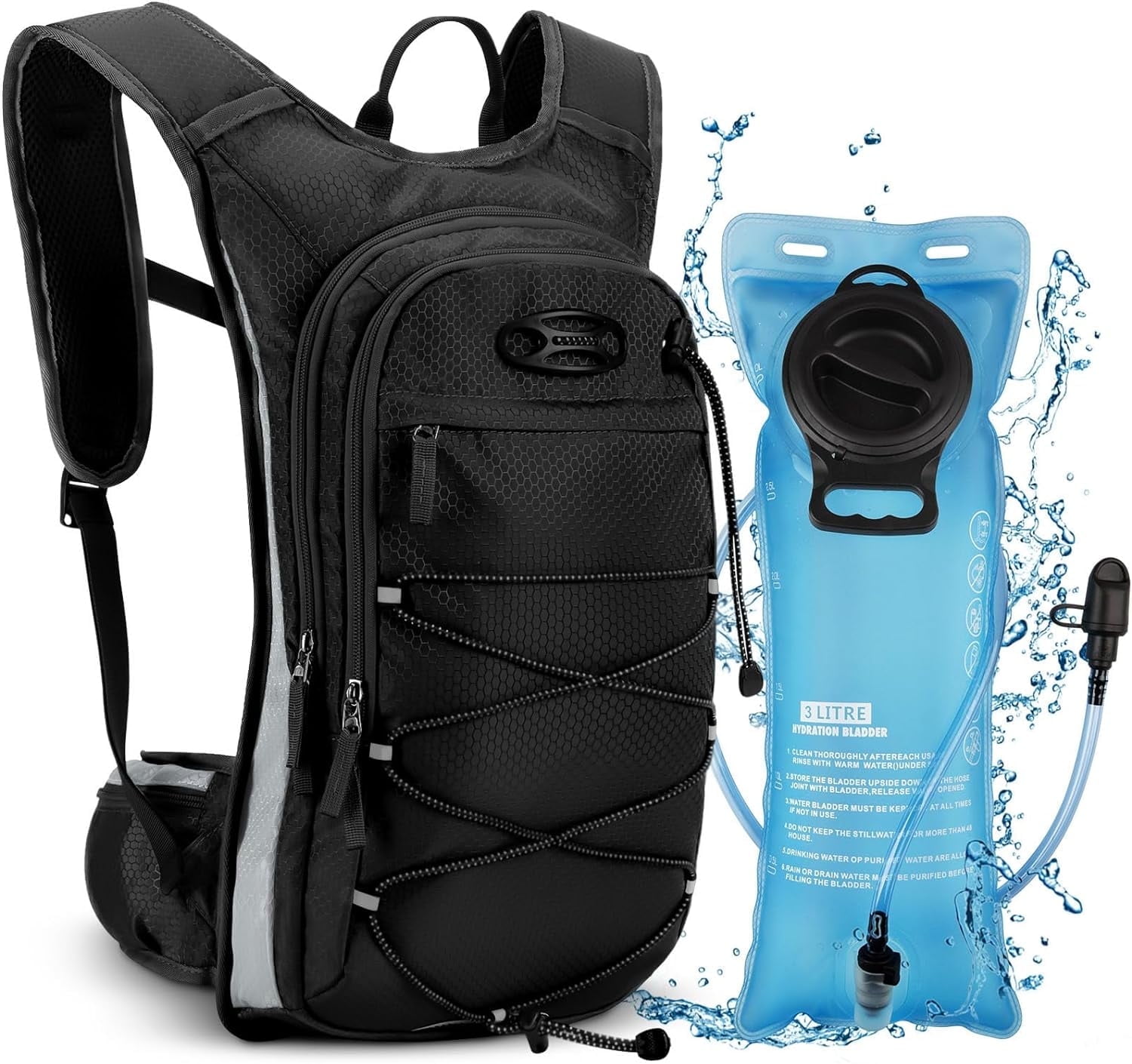 Brightify 18L Hydration Backpack with 3L Water Bladder, Insulated Water ...