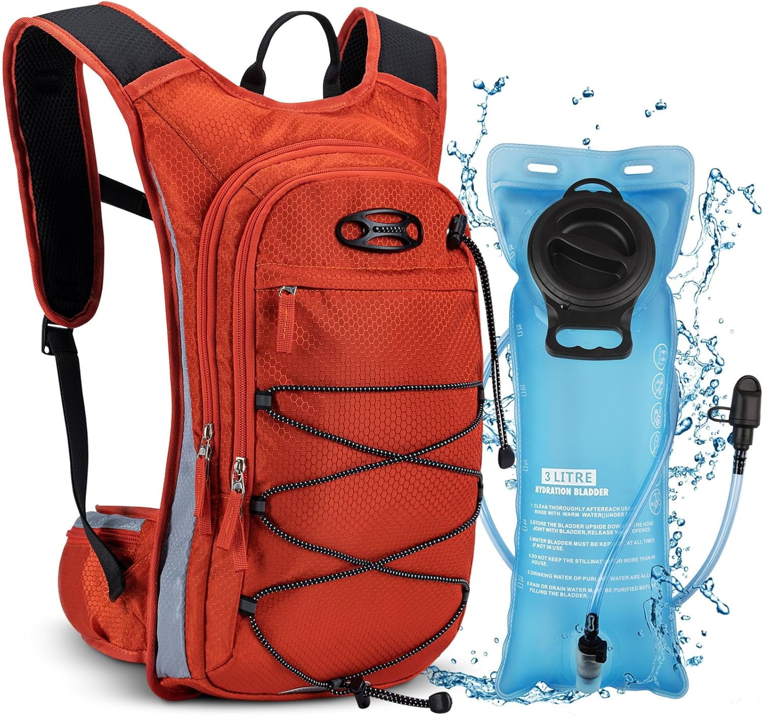 Brightify 18L Hydration Backpack with 3L Water Bladder, Insulated Water ...