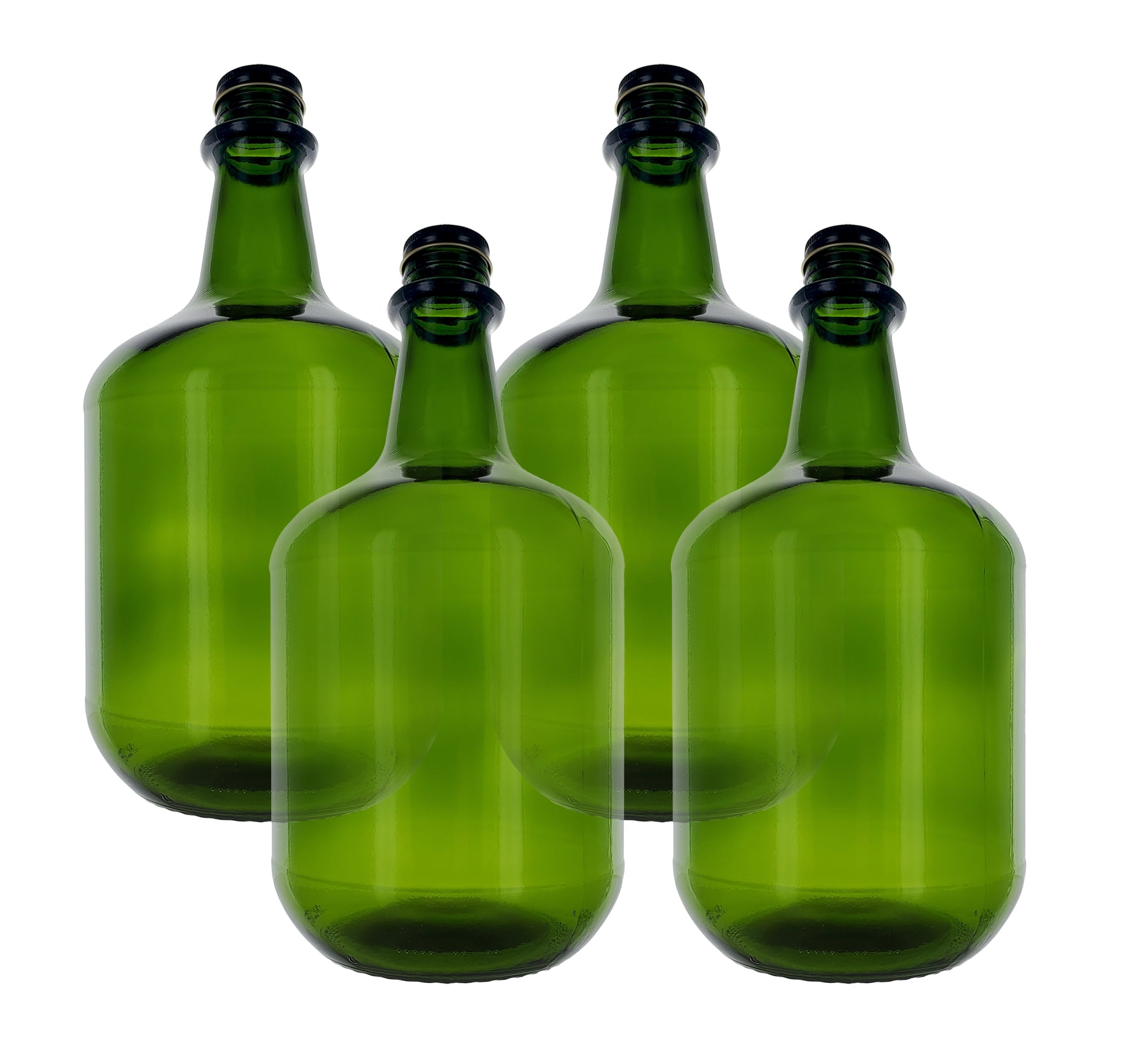 3L Jug Champagne Green - Pack of Four Bottles with Black Metal Caps ...