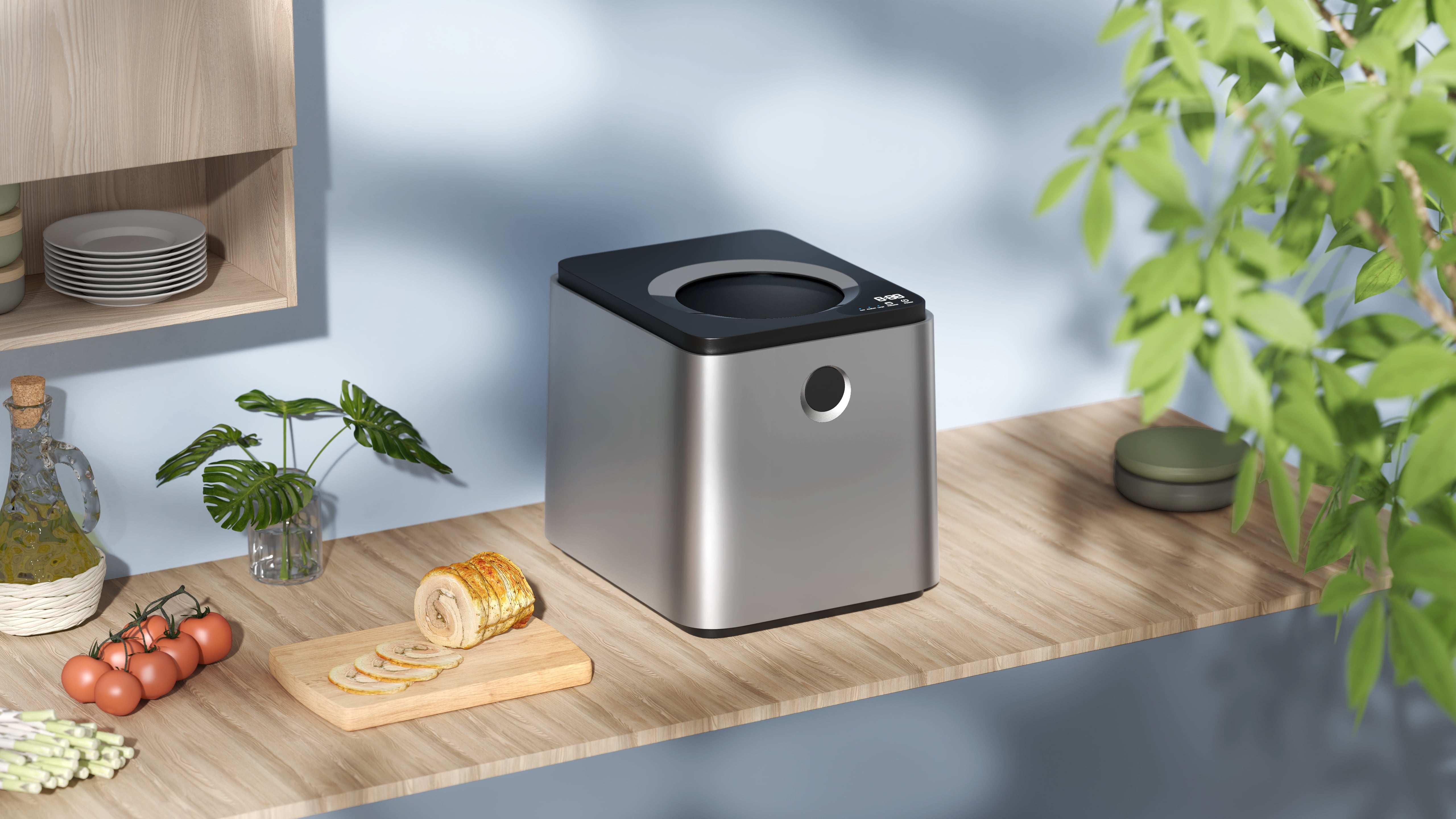 3L Large Electric Composter for Kitchen, Smart Odorless Compost Bin ...