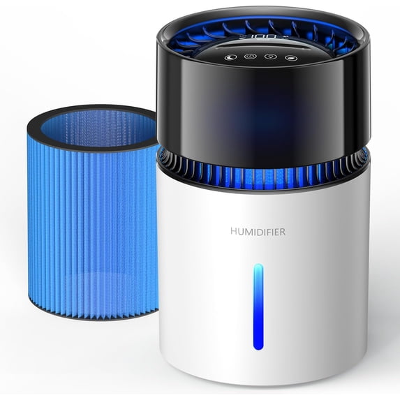 3L Mist-Free Evaporative Humidifier for Bedroom, Top Fill Work with Tap ...