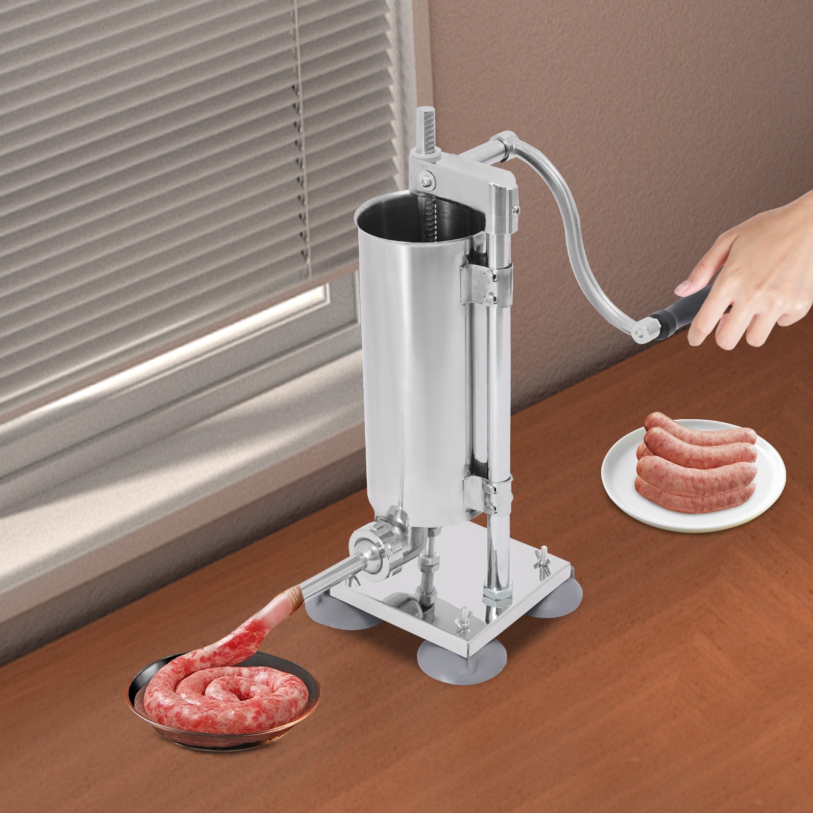 3L Sausage Filler Stuffer Meat Machine Stainless Steel Salami Maker ...