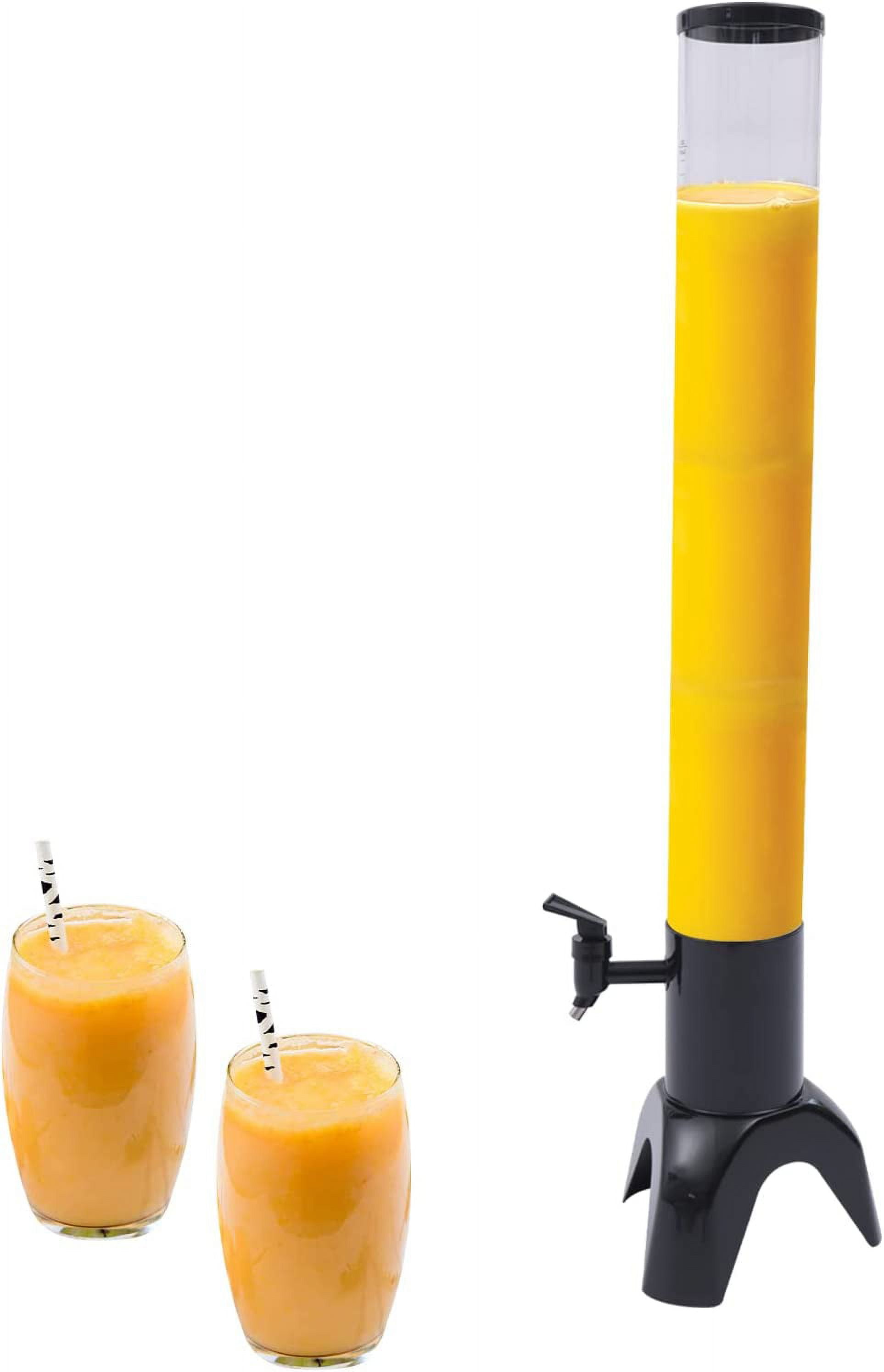 3L Sheer Beer Tower Dispenser, Clear Mimosa Tower with Removable Ice Tube,See through Drink ...