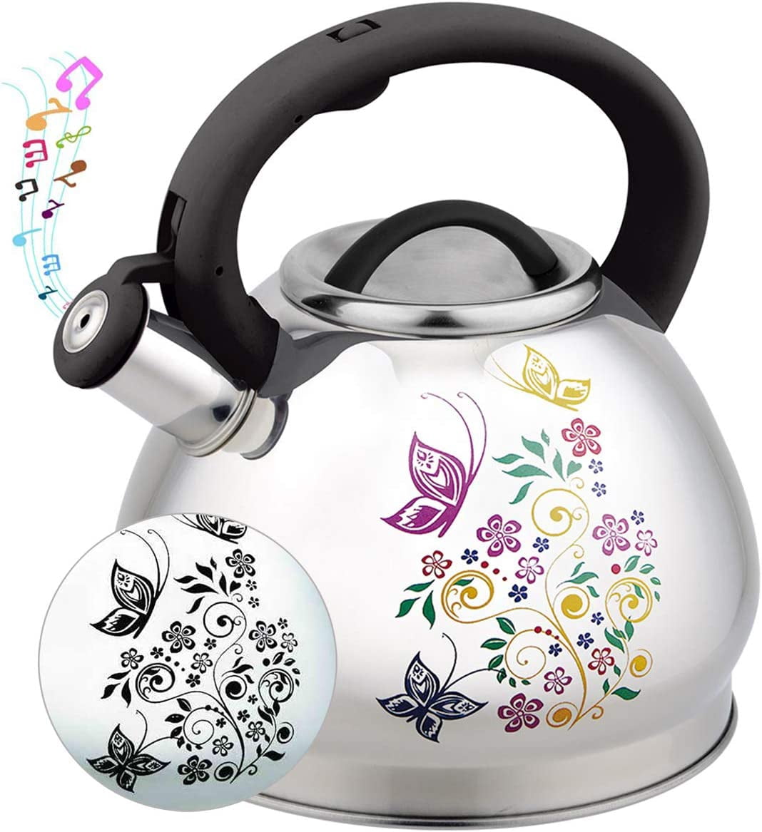 3L Tea Kettle Stovetop Whistling Teakettle Tea Pot,Food Grade Stainless ...