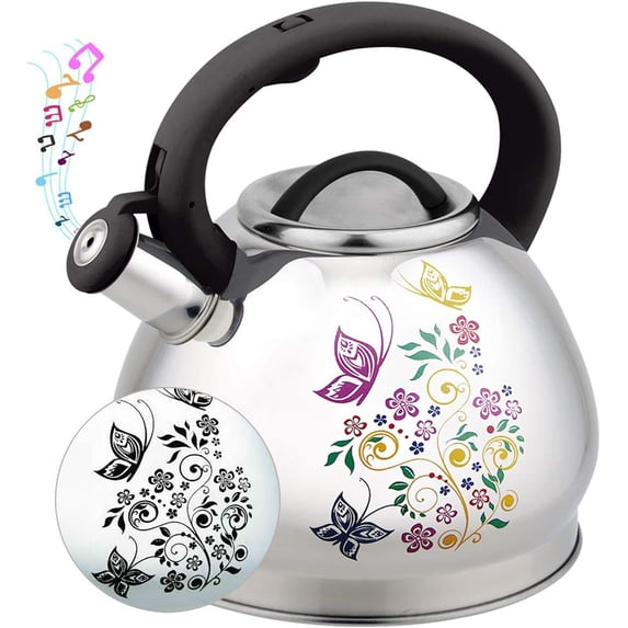 3L Tea Kettle Stovetop Whistling Teakettle Tea Pot,Food Grade Stainless ...