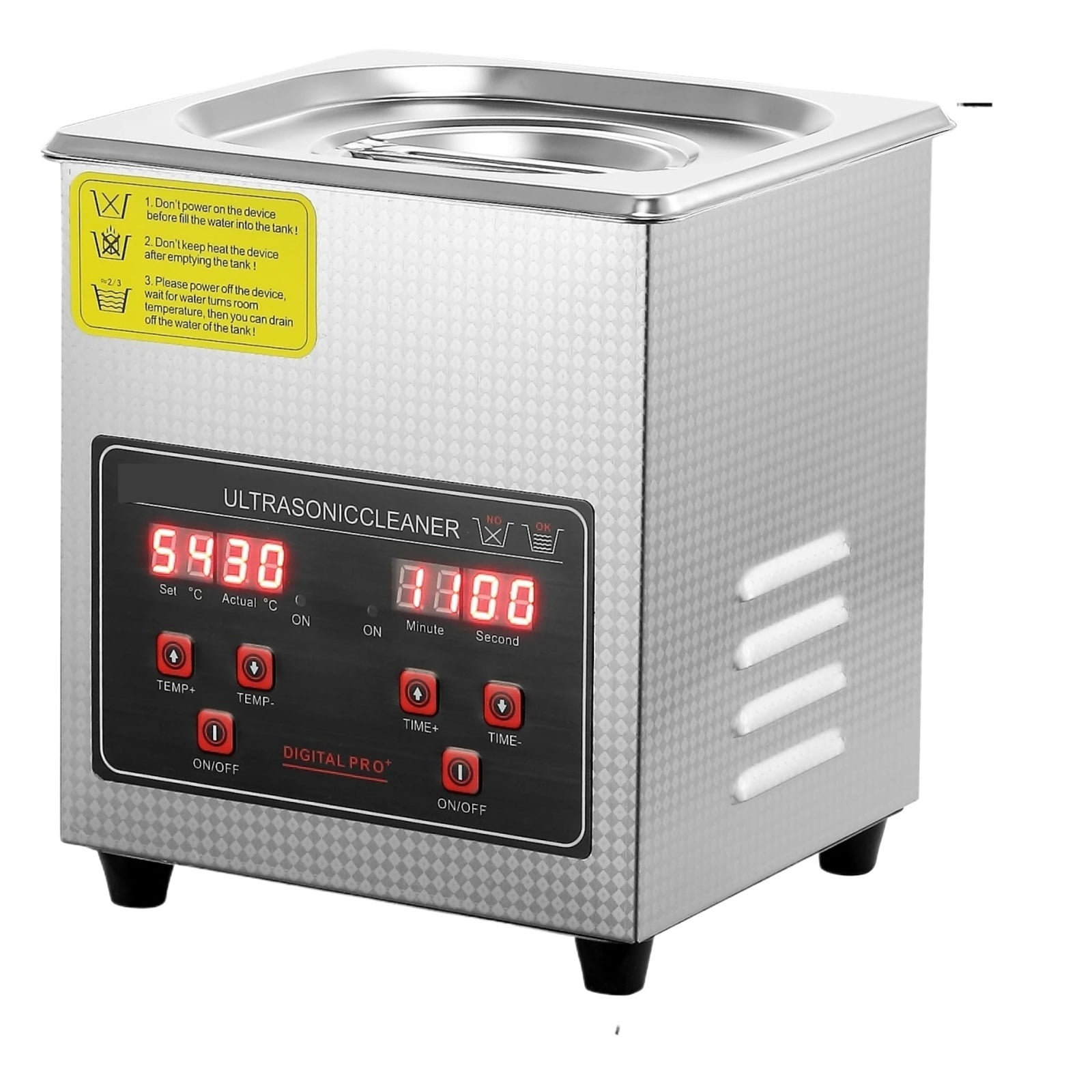 3L Ultrasonic Cleaner Stainless Steel Portable Heated Cleaning Washing ...