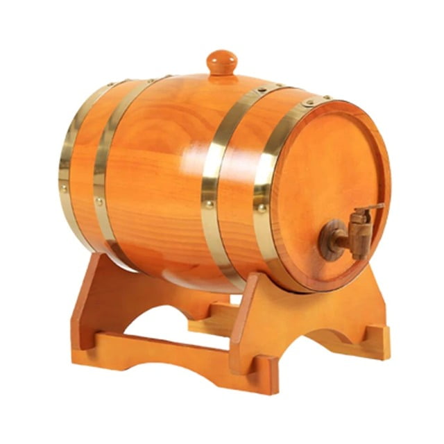 3L Wood Barrel Vintage Oak Beer Brewing Tools Tap Dispenser Rum Pot ...