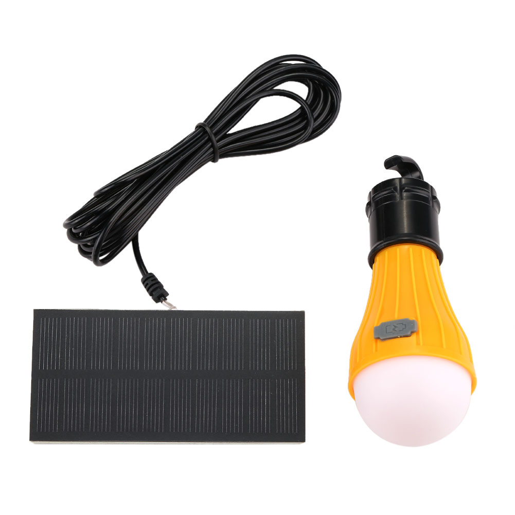 3LED Light Bulb Solar Panel Powered Portable Wild Camping Hiking Tent ...
