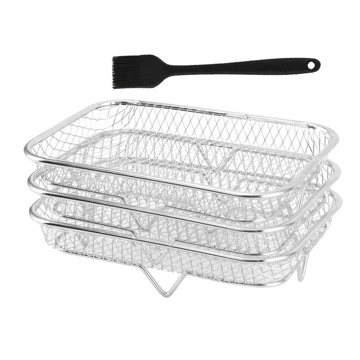 3Layer Air Fryer Racks Stainless Steel Basket Tray Stackable ...