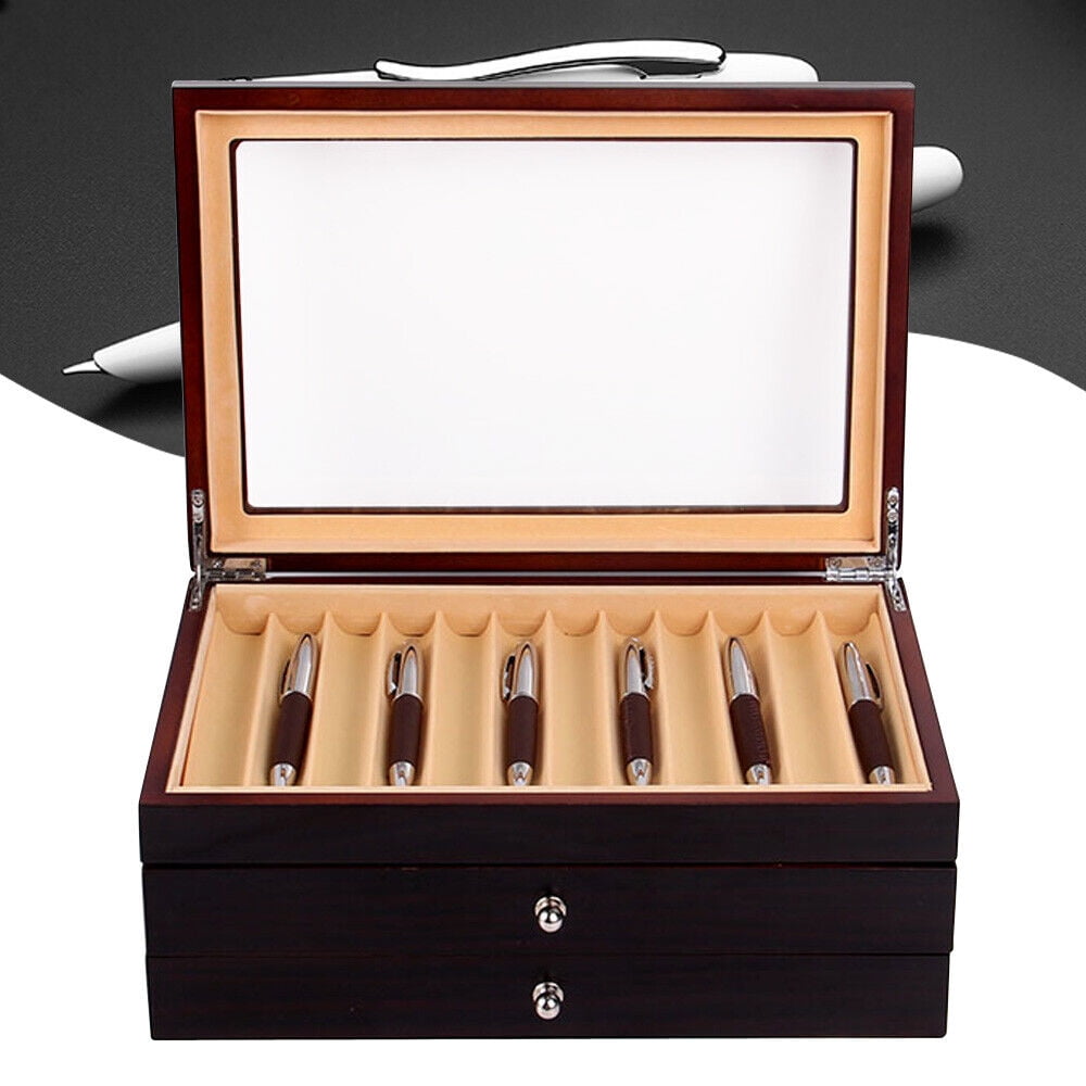 3Layers 34 Slots Wooden Fountain Pen Display Case Storage Collector Box ...