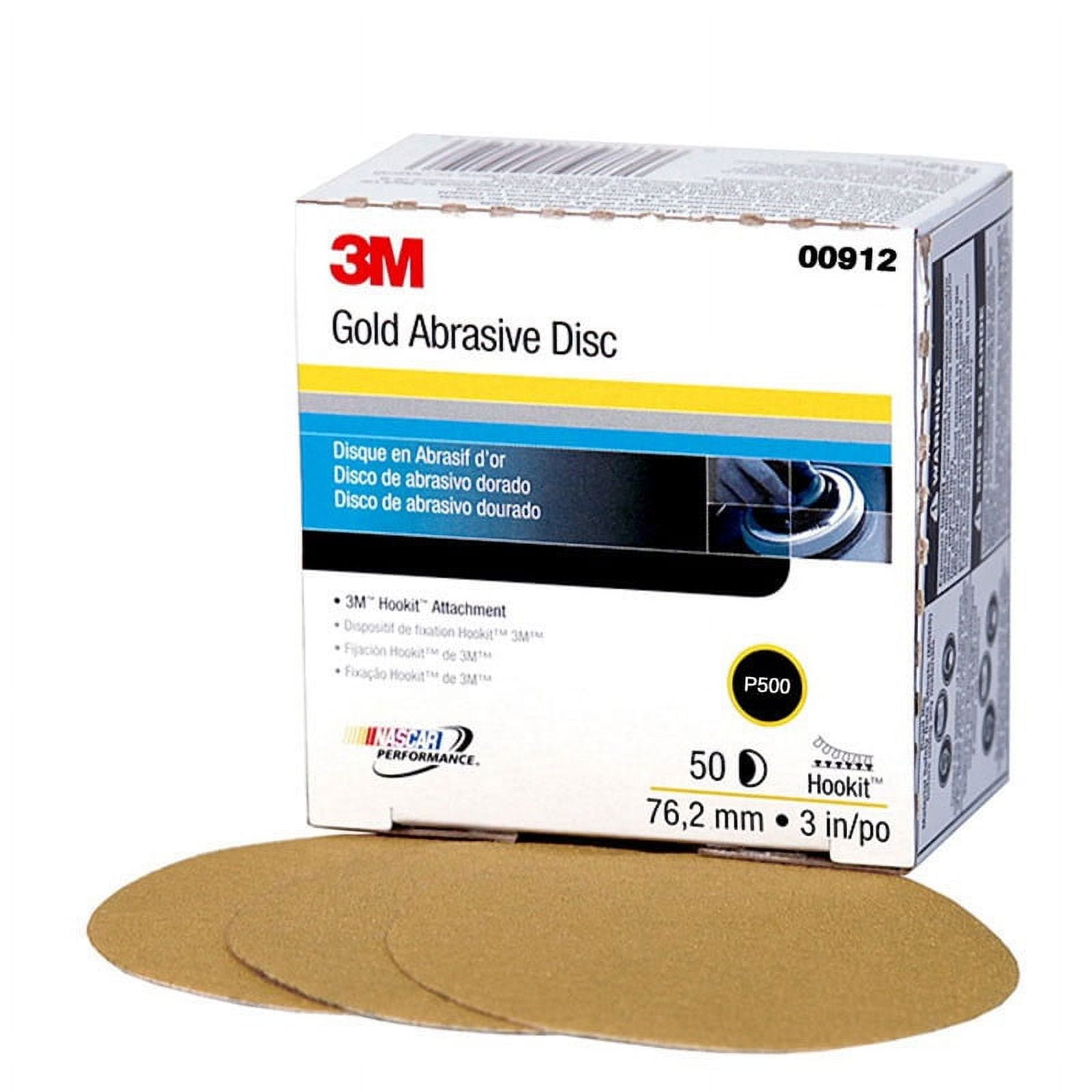 3M 00912, 500 Grit, 3 inch Hookit Gold Sand Paper - Walmart.com