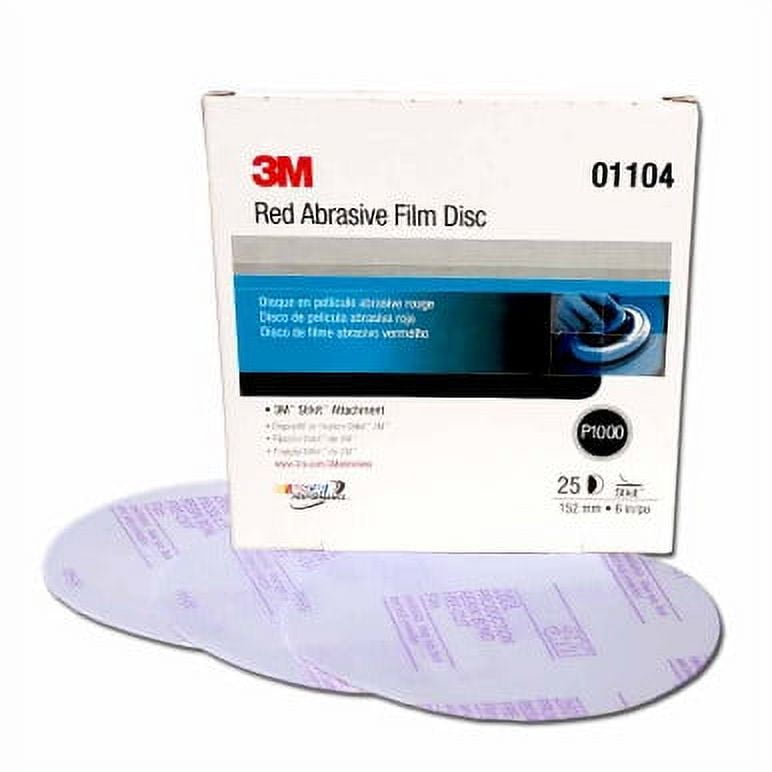 3M 01104, 1000 Grit, 6 inch, DA, Stickit Red Sandpaper - Walmart.com