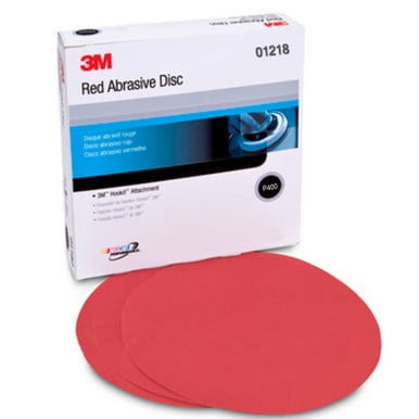 3M 01218, 400 Grit, 6 inch, DA, Hookit Red Sandpaper - Walmart.com