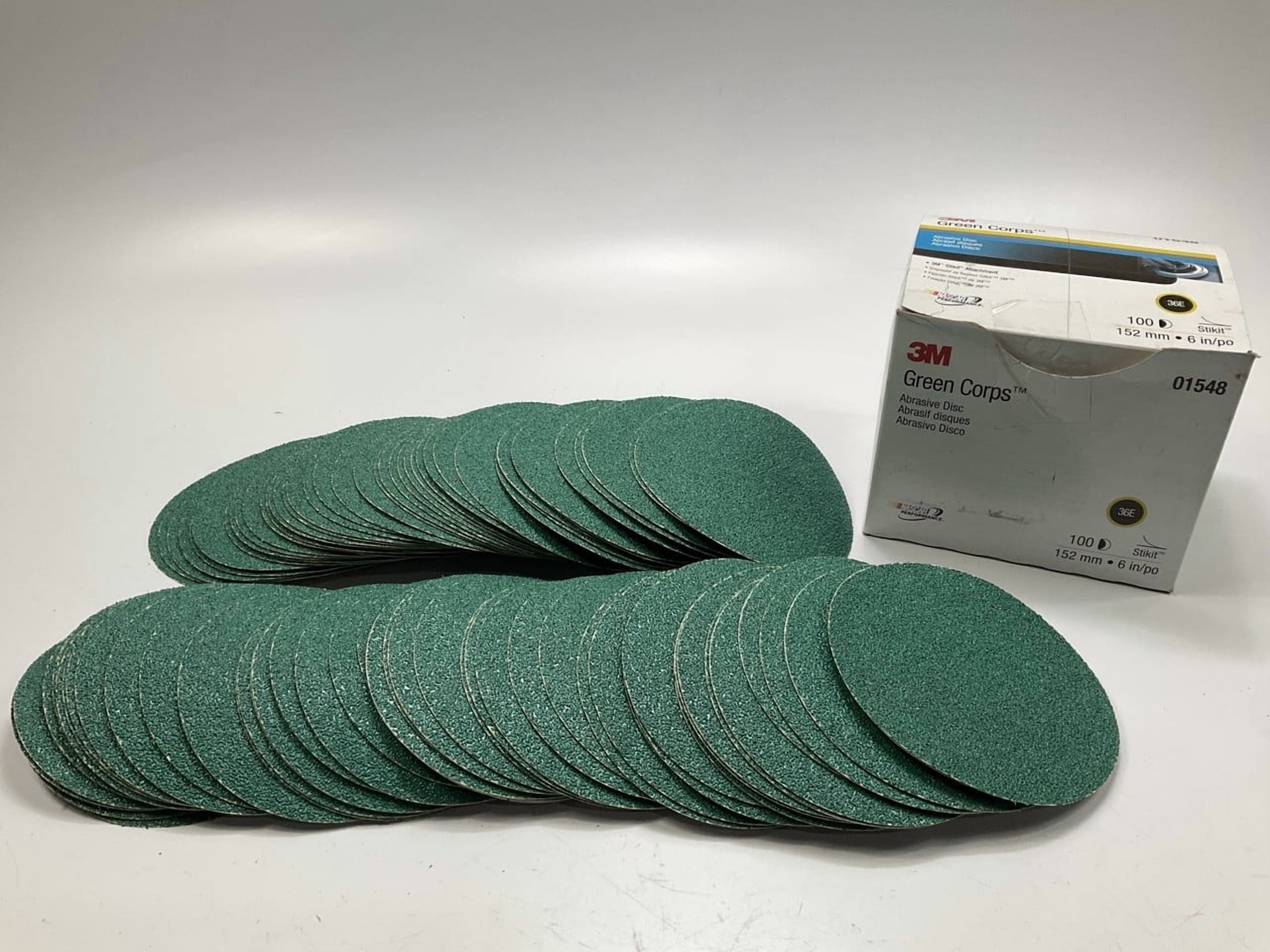 3M 01548 Green Corps Stikit Production Sanding Disc, 6 In, 36 Grit ...