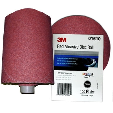 3M 01610, 80 Grit, 5 inch, DA, Stickit Red Sandpaper - Walmart.com