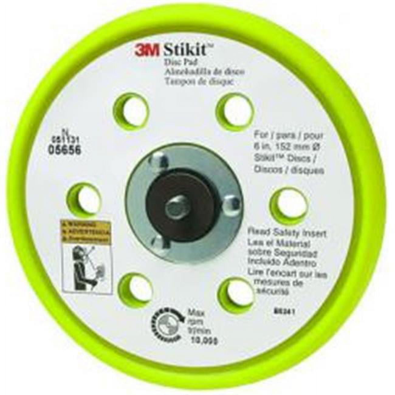 3M 05646 Disc Pad, 6 in Dia, 5/16 in - 24 TPI Arbor, PSA Attachment ...