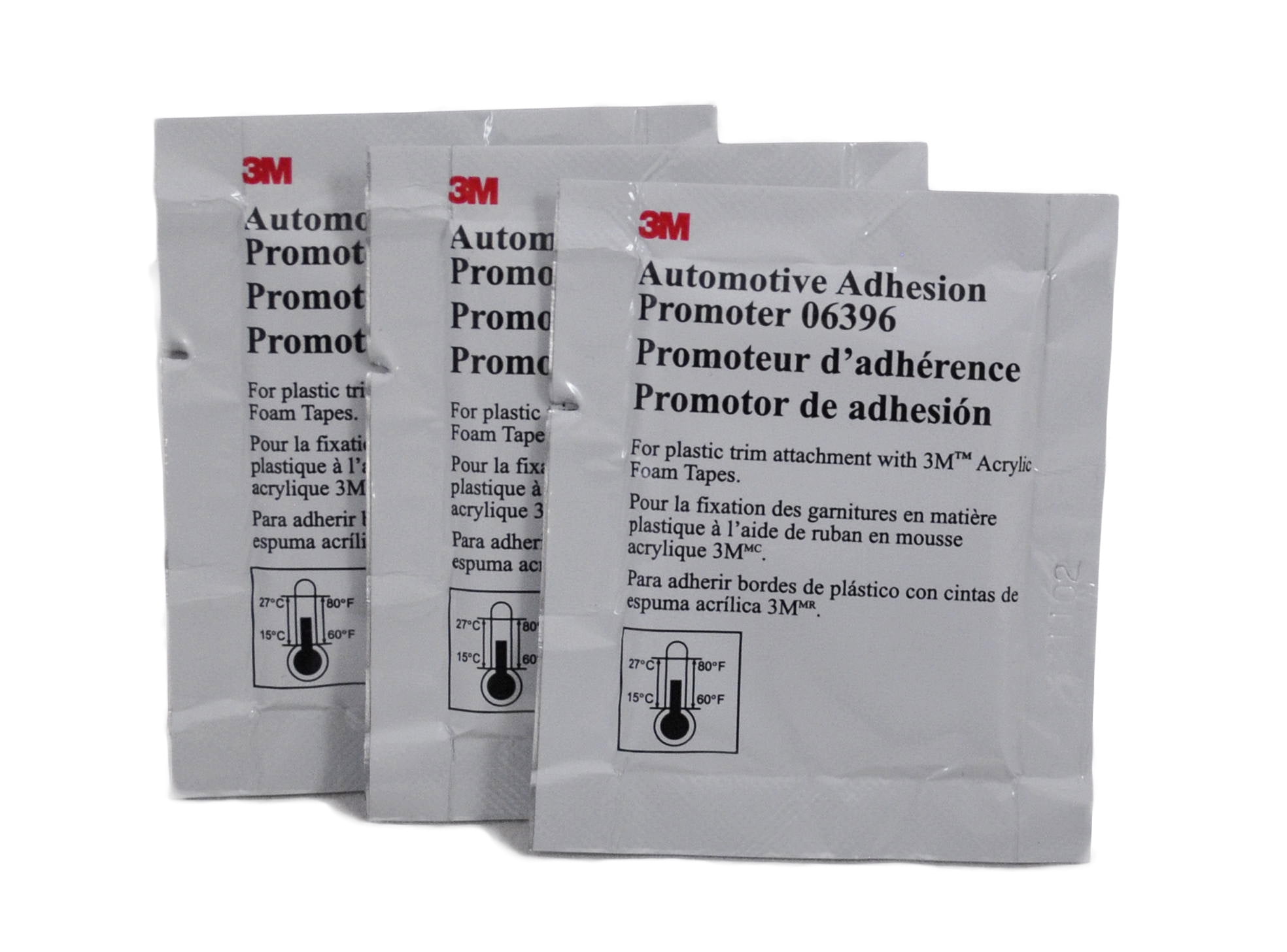3M 06396 Adhesion Promoter, Sponge Applicator, 2.5cc (Three Packets, 3 ...