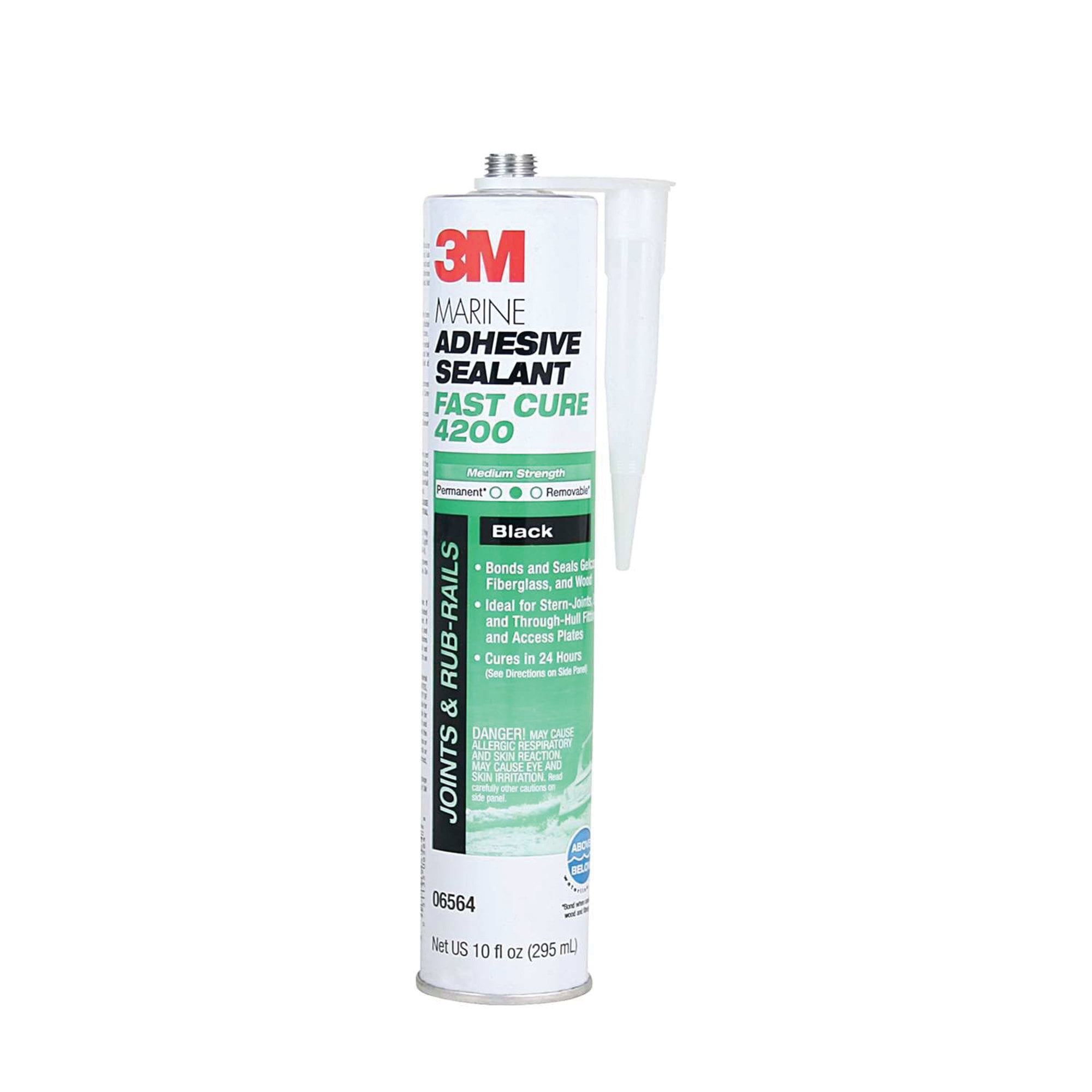 3M Marine Fast Cure 4200 Polyurethane Adhesive Sealant, Black, Weather ...