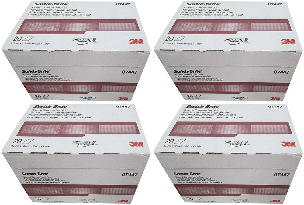 3M 07447 Scotch-Brite moNRr Maroon General Purpose Hand Pad, 20 Count ...