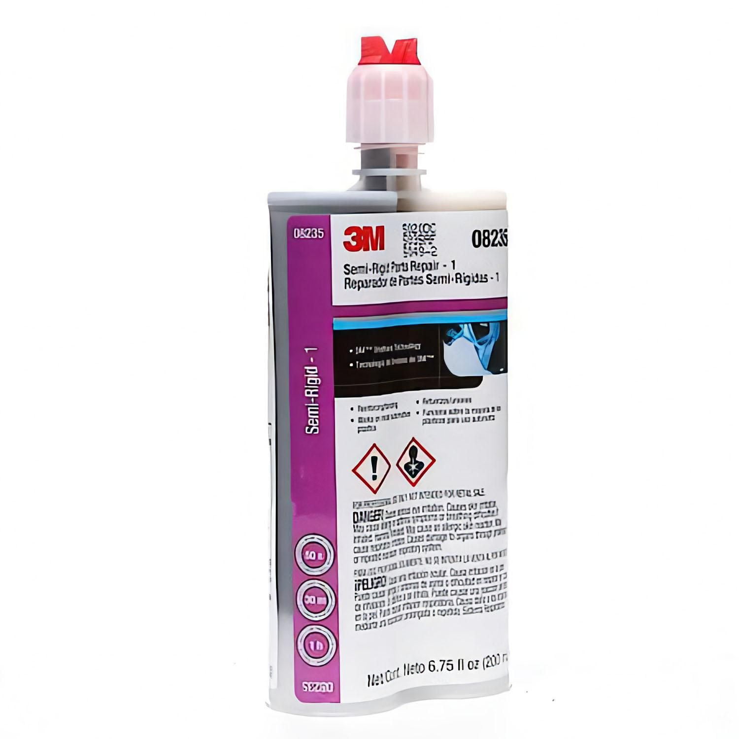3M 08237 Semi-Rigid Parts Repair - 3, Liquid, Black, 200 mL Cartridge ...