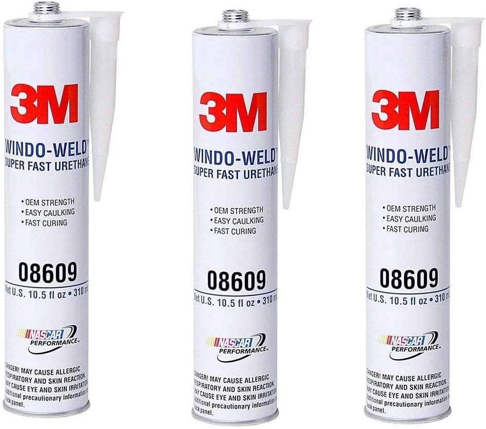 3M 08609 Window-Weld Super Fast Urethane Black Cartridge - 10.5 fl oz,3 ...
