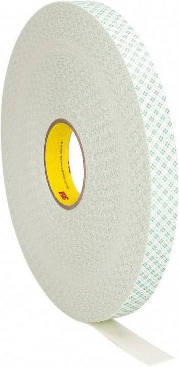 3M 1" x 72 Yd Acrylic Adhesive Double Sided Tape 1/32" Thick, Off-White, Urethane Foam Liner ...