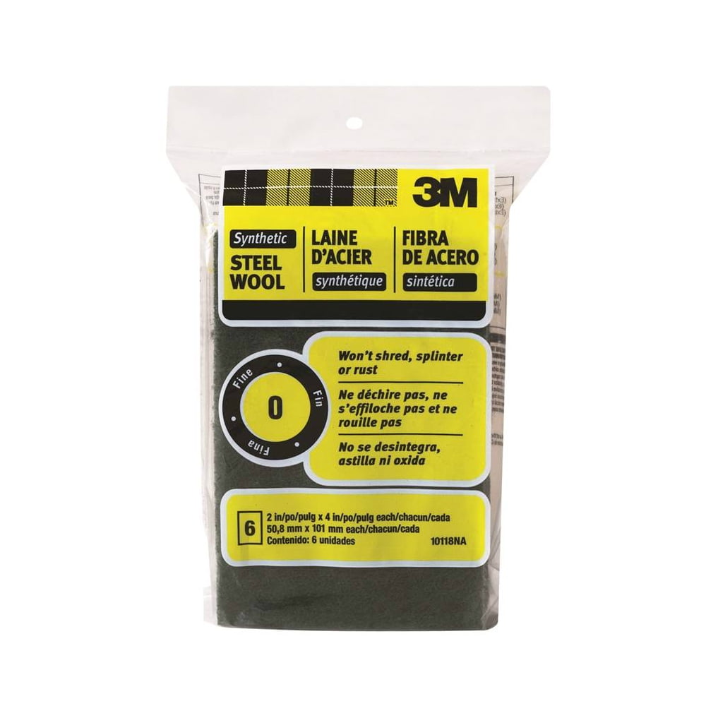 3M 10118 Steel Wool Pad #0-Grit Fine Metal - Walmart.com