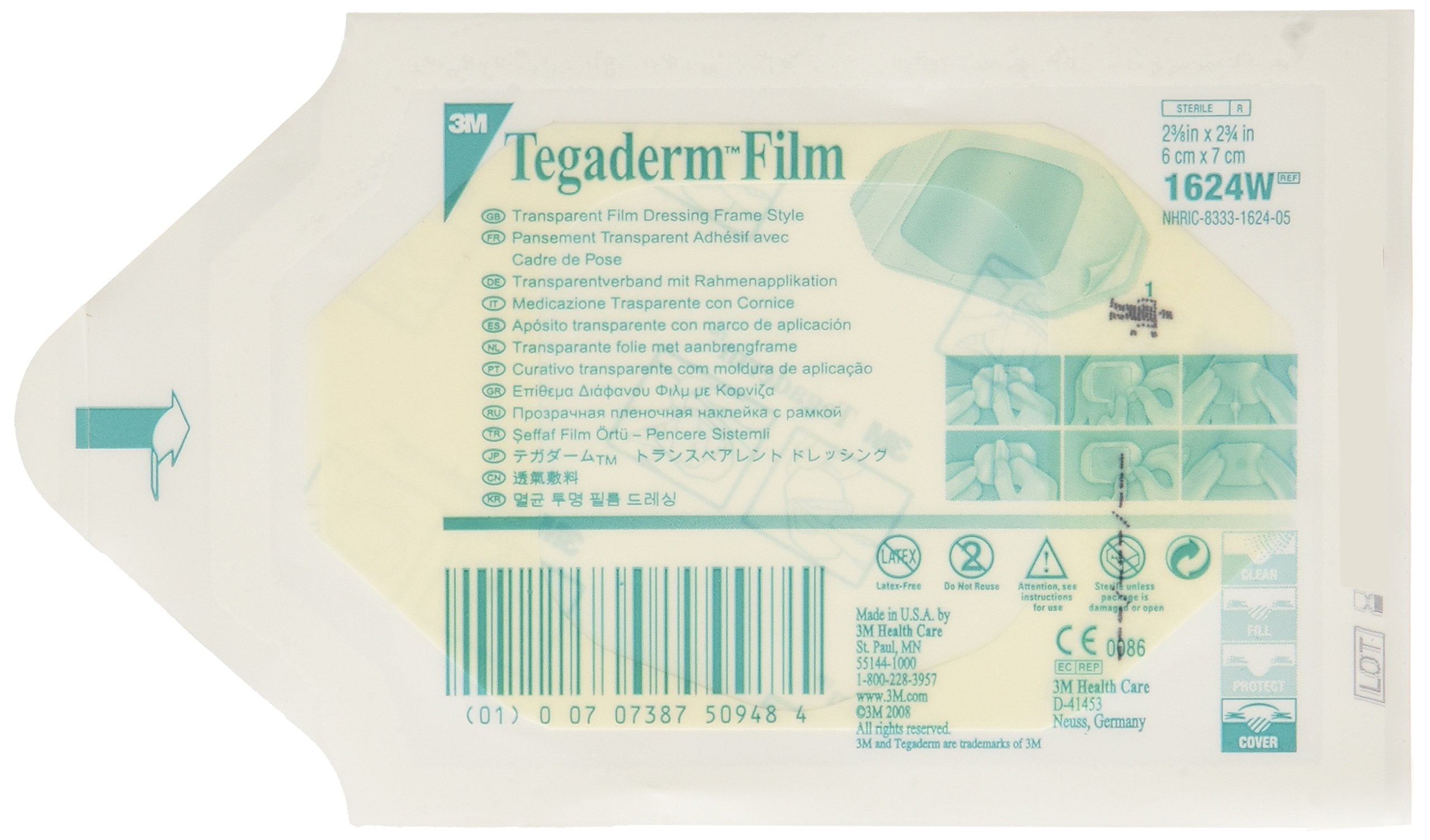 3M Tegaderm Sterile Waterproof Dressing for Wounds, 2 3/8 in. x 2 3/4 ...