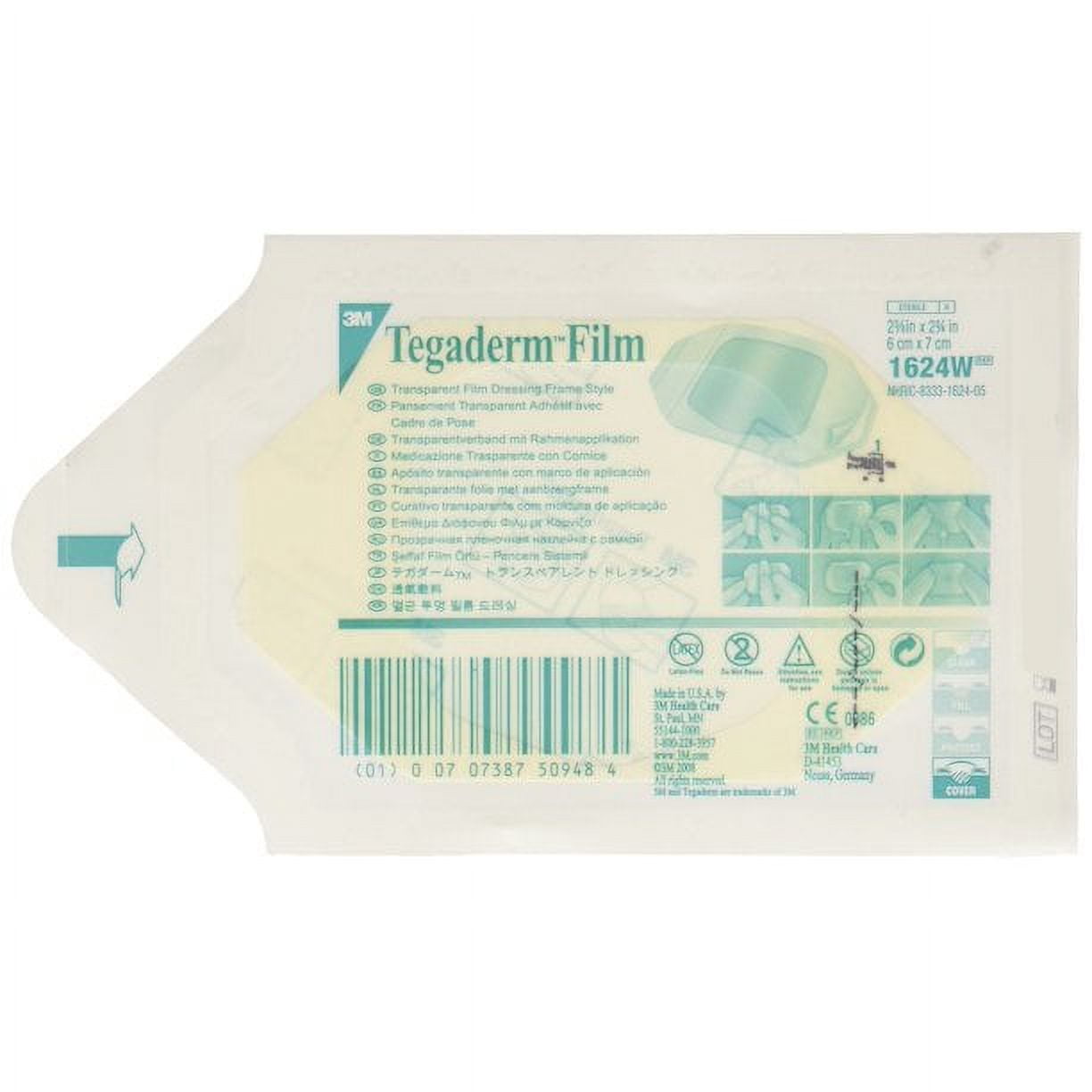 3M Tegaderm Transparent Film Dressing, Wound Skin Adhesive, 2-3/8 in. x ...
