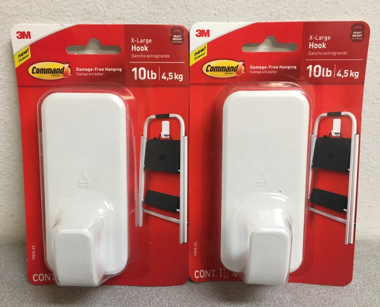 3M 17010-Es Command X-Large White Plastic Utility Hook 10 Lb. Capacity ...