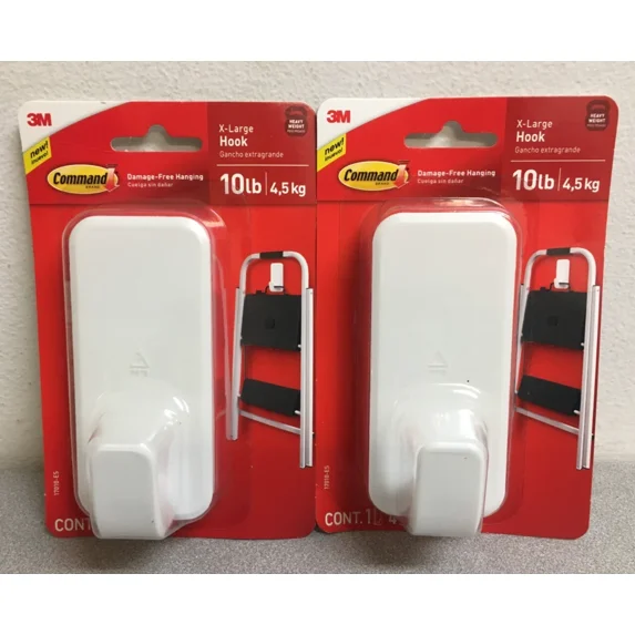 3M 17010-Es Command X-Large White Plastic Utility Hook 10 Lb. Capacity ...
