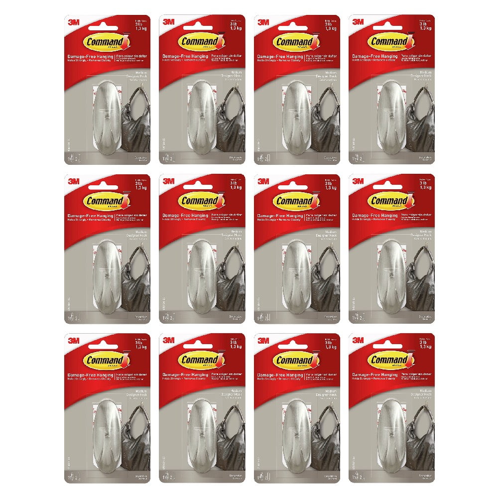 3M 17081 Command Medium Hook Decorative Designer Hook Hanger Holds 3 ...