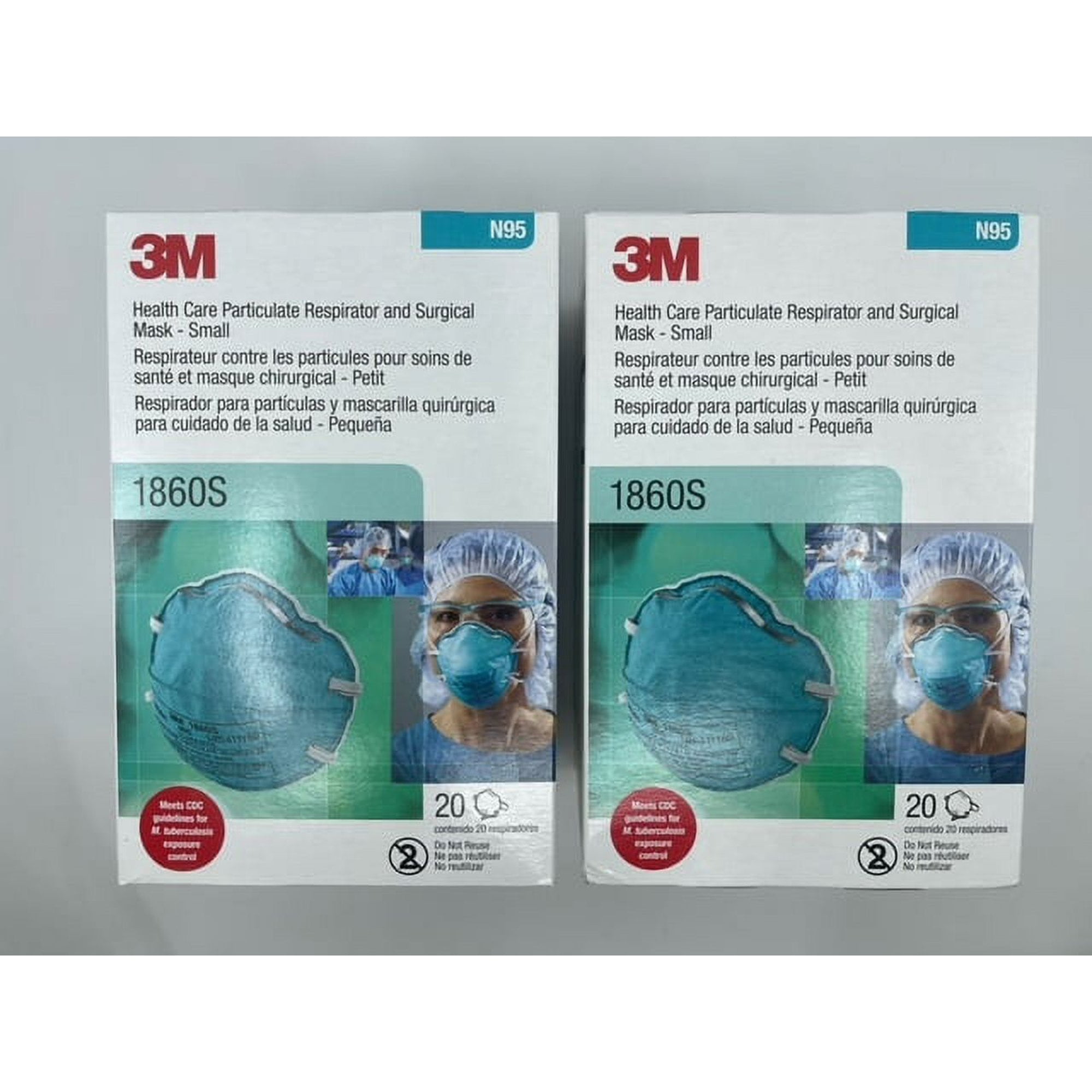 3M Small N95 NIOSH Particulate Respirators, Safety Protection Face ...