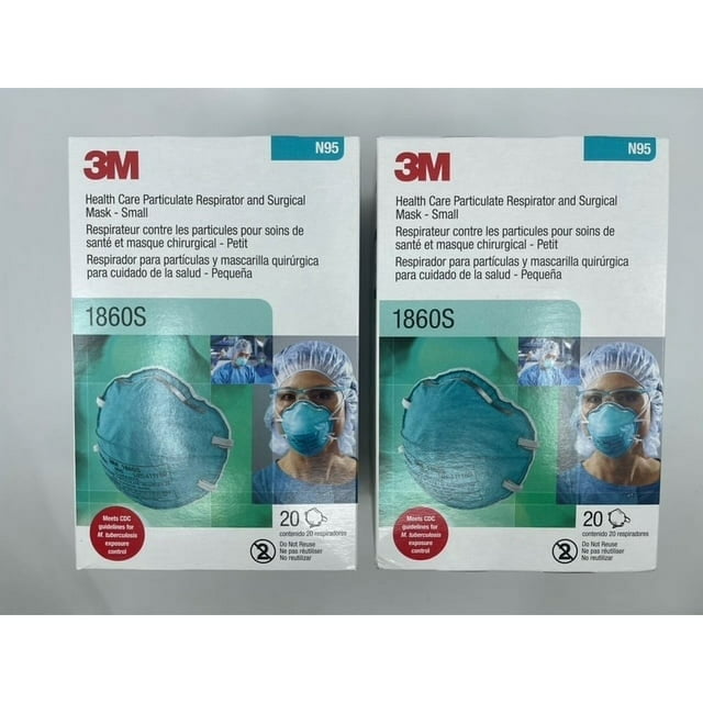 3M Small N95 NIOSH Particulate Respirators, Safety Protection Face ...
