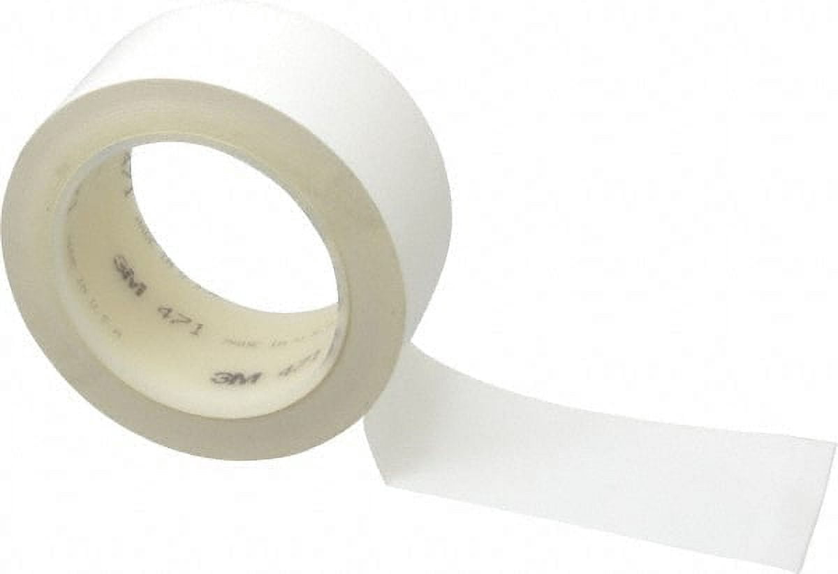 3M 2" x 108' Vinyl Floor & Egress Tape 5.2 mil, White, Solid Color ...