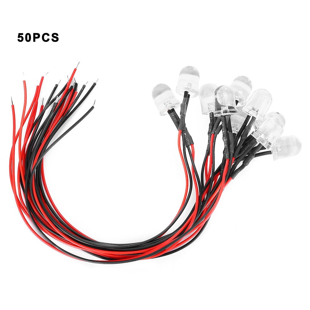 3M 2012V LED Pre-Wired Luminous Diode 10mm Round Head Light Bead, DIY ...