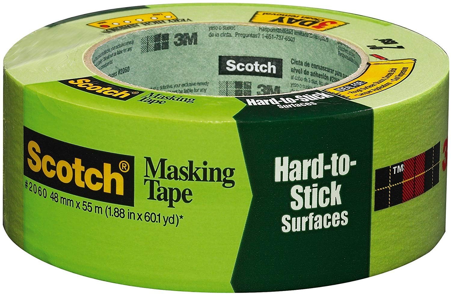 3M 2060-48A 2" Green Scotch Lacquer Masking Tape - Walmart.com
