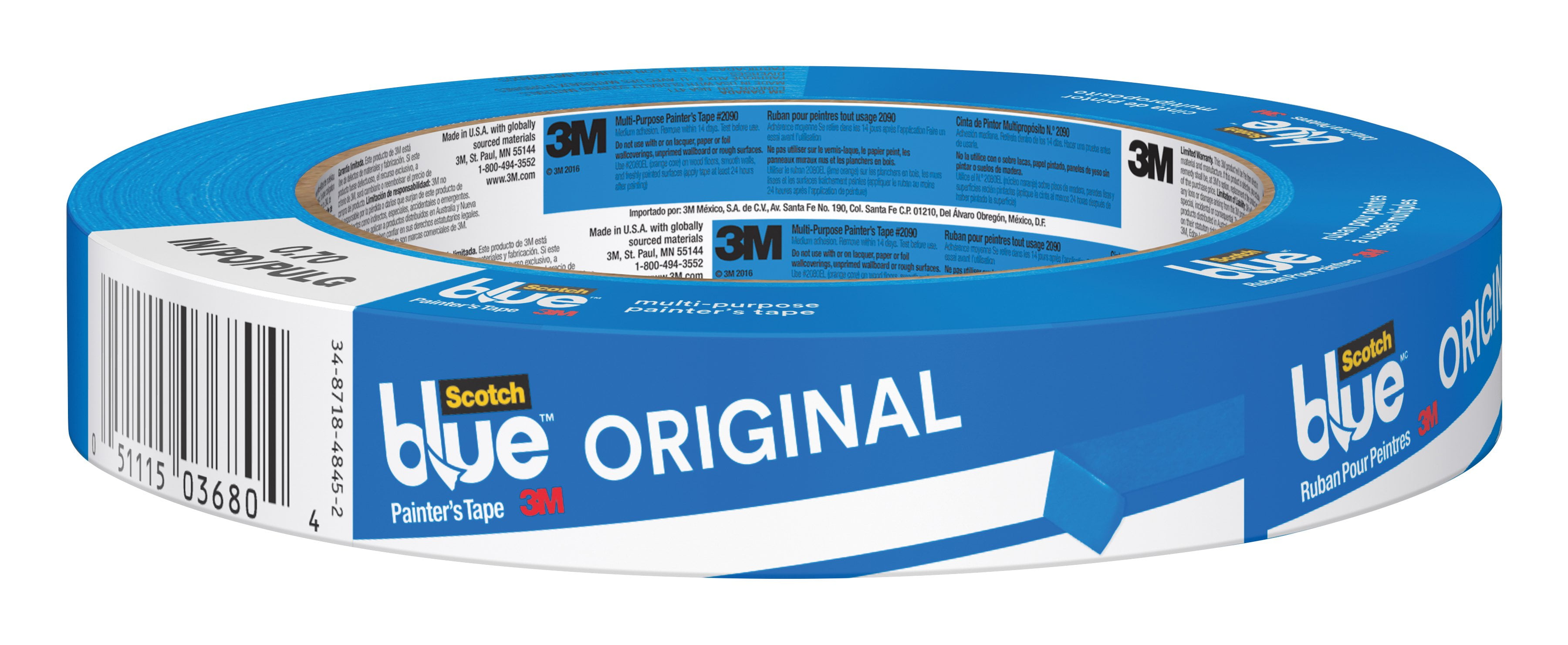 3M 2090-18E 3/4" ScotchBlueâ„¢Painters Tape Original Multi-Surface ...