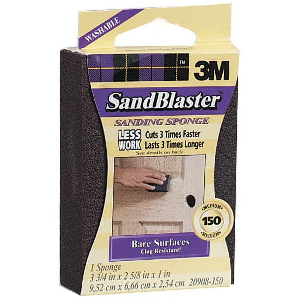 3M Sandblaster Advanced Sanding Sponge: 150-grit / medium medium ...