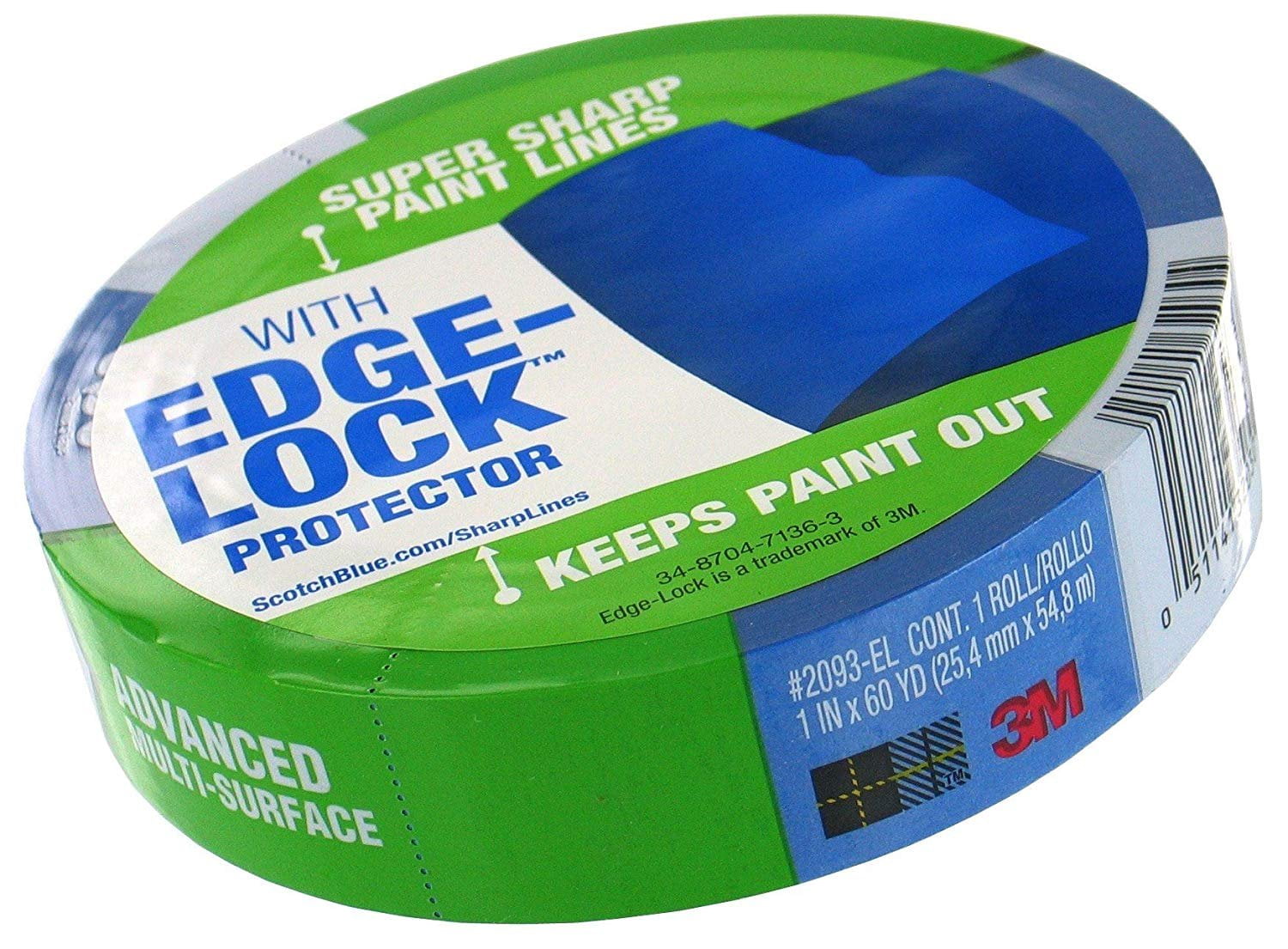 3M 2093EL-24N .94" Scotch Blue Advanced Multi Surface Painters Tape ...