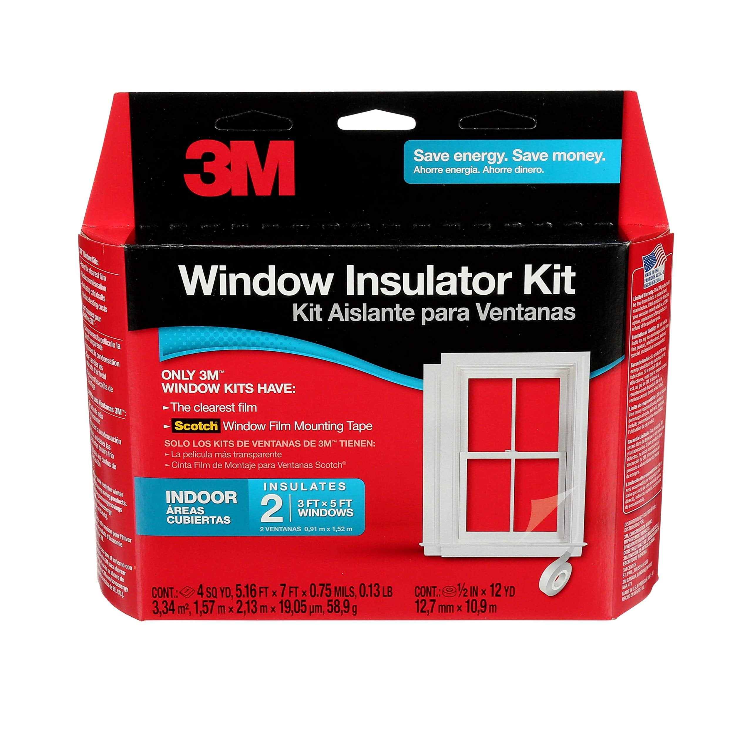3M 2120 Indoor Window Insulator Film Kit - 2-Pack - Walmart.com