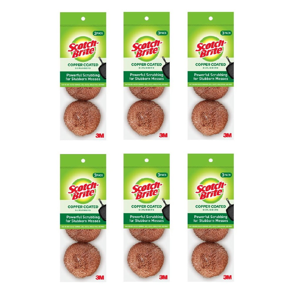 3M 213C Scotch-Brite Copper Coated Scrubbing Pads Scour Pads Powerful ...
